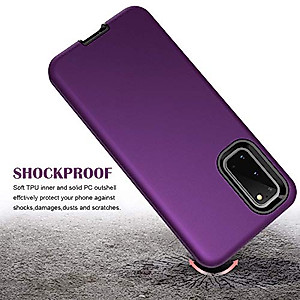 WeLoveCase Galaxy S20 Case, S20 5G Cover 3 in 1 Full Body Heavy Duty Protection Hybrid Shockproof TPU Bumper Three Layer Protective Case for Samsung Galaxy S20 5G 6.2 Dark Purple