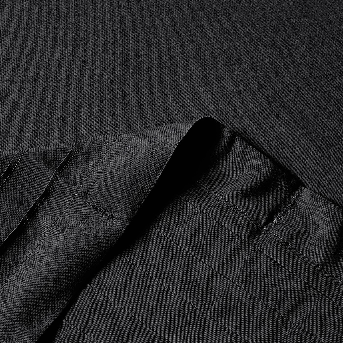 Comfort Spaces Windsor Bathroom Shower Pieced Ruffle Pattern Modern Elegant Microfiber Fabric Bath Curtains, 72x72, Black