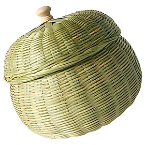 FELTECHELECTR Woven Round Storage Basket Handmade Multifunctional Organizer for Desktop Kitchen and Fruit Storage Woven Basket for Home Decor and Organization
