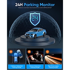 AZDOME 3 Channel 4K Dash Cam for Cars, 4K+1K Dash Cam Front and Rear, 1440P+1080P+1080P Triple Dash Cam, 3.19" IPS Screen, Built-in GPS WDR IR Night Vision, 24H Parking Mode, 64GB Card Included