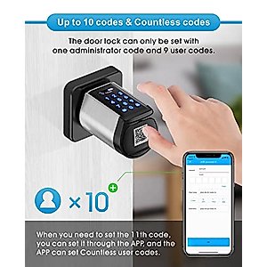 WELOCK Safer Keyless Entry Door Lock Deadbolt, Smart Bluetooth Locks Deadbolt Digital Electric Door Lock with Keypad APP Control IC Card Mechanical Key, Easy to Install