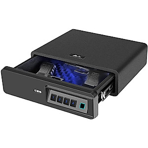Biometric Fingerprint Safe, Slide-Away Handgun Safe for Two Pistols Storage Safe Drawer Safe for Home and Vehicle (Biometric Fringerprint Safe)