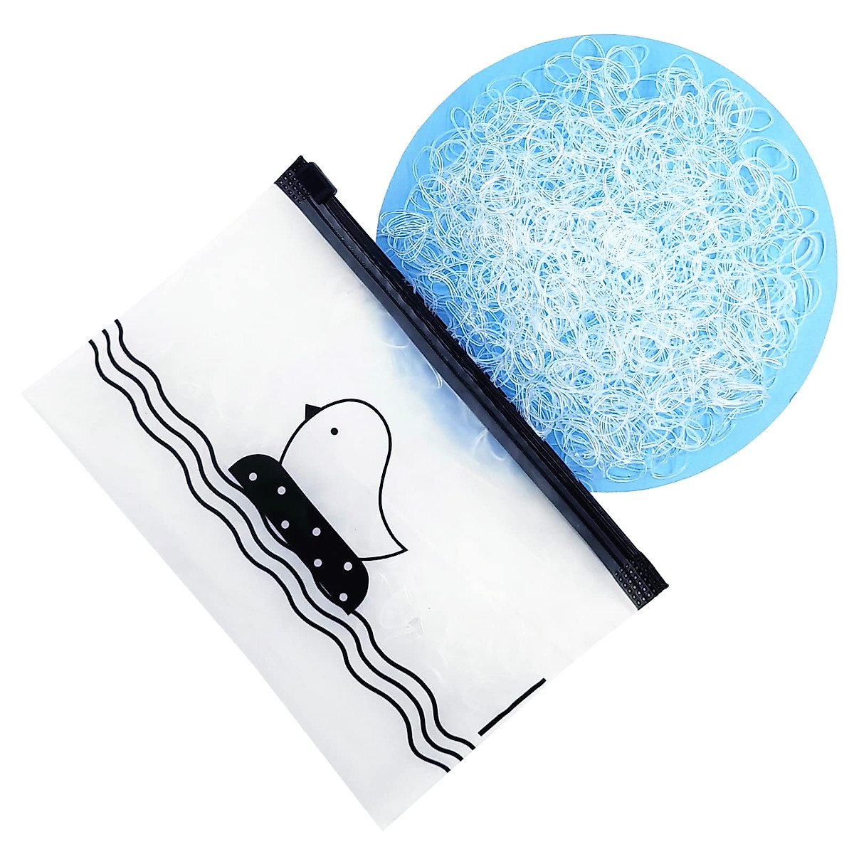 Tesvyns 1500pcs Mini Hair Rubber Bands, Non-slip Rubber Hair Bands for Girls, Elastic Hair Ties(0.5 inch) Clear