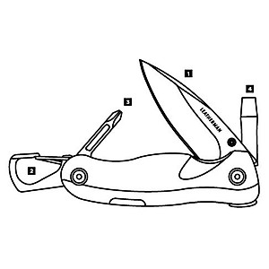 LEATHERMAN - Crater C33T Lightweight Folding Knife with Bottle Opener, Stainless Steel