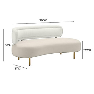 Tov Furniture Tischa Cream Boucle & Grey Velvet Sofa