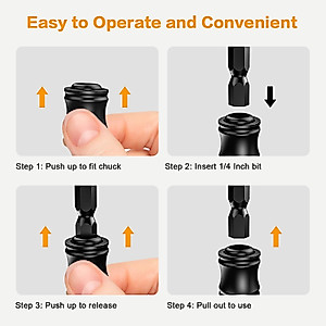 Bit Holder 1/4 Socket Gifts for Men-Stocking Stuffers for Adults,Tool Organizers Mens Gifts for Him,Husband,Gadgets 1/4 Hex Shank Socket Screwdriver Drill Bit Holders Keychain Cool Stuff Ideas Gift
