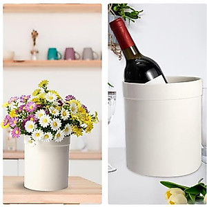 MEIGUI Ceramic Kitchen Utensil Holder, Utensil Crock Large Utensils Holder for Kitchen Decor, Cooking Tool Utensils Caddy for Countertop, Pure White