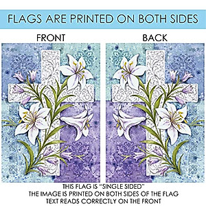 Toland Home Garden 112586 Easter Lilies Easter Flag 12x18 Inch Double Sided Easter Garden Flag for Outdoor House religious Flag Yard Decoration