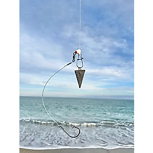 3 Pack 'Fish Finder' Red Drum Surf Fishing Rigs 100LB Mono (6/0)