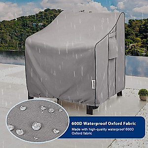 BOLTLINK Patio Chair Covers Waterproof, Heavy Duty Outdoor Furniture Covers Fits up to 29W x 30D x 36H inches -2 Pack