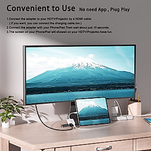 Unitrox HDMI Adapter for iPhone to TV, 1080P Digital AV Adapter for iPhone,HD Video HDMI Sync Screen Converter,Support HD TV/Projector/Monitor [No Need Power]…