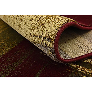 Unique Loom Barista Collection Modern, Abstract, Urban, Distressed, Rustic, Warm Colors Area Rug, 5 ft x 8 ft, Multi/Olive