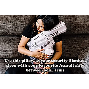 Caliber Gourmet Hug Soft Tactical Automatic Handgun Cushion Pillow, Cotton, Plush Stuffed, Throw Pillow, Decorative, Loved by Military Personnel, Veterans, Hunters, Gun Lovers