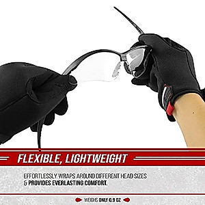 Optic Max Safety Glasses Scratch Resistant Lens Flexible Frame, 12 Pairs