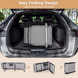 Giantex Patio Lounge Chairs for Outside - Folding Tanning Chair w/Headrest, 4 Adjustable Positions, Side Pocket, Outdoor Chaise Lounge for Camping, Pool, Sunbathing Beach Chair, Grey