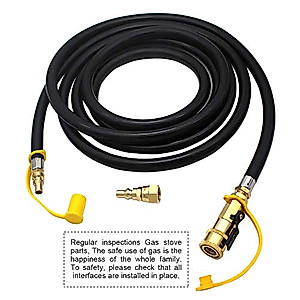 MENSI 12 Feet 3/8" Female Flare Adapter with 1/4" Quick Disconnect Fitting Propane Extension Hose Connect Outdoor RV Trailer for Outland Firebowl, Grill