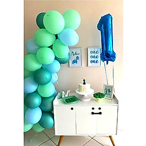 Jumbo Navy Blue Number 1 Balloon 40 Inch, Mylar Foil Number One Balloons for Boy Girl 1st 1 11 21 31 41 51 81 Birthday Party, Giant Balloons Anniversary Graduations Photo Shoot Decorations