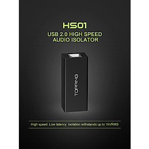 KGUSS Topping HS01 USB 2.0 High Speed Audio Isolator Compatible with PCM32bit 768kHz DSD512 withstands up to 1kVRMS