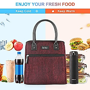 Nicole Miller Insulated Lunch Bag Tote Thermal Soft Side Wide-Open Cooler Ice Bag Lunch Box for Food with Drink Bottle Holder for Women, Men, Picnic, Boating, Beach, Fishing & Work