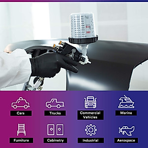 3M PPS (Original Series) Paint Spray Gun Cup Lids and Liners Kit, 16000, Standard, 22 oz, 200-micron Filter, Use w/ Paint Gun for Cars, Furniture, Home, 50 Disposable Lids and Liners, 20 Sealing Plugs, Factory