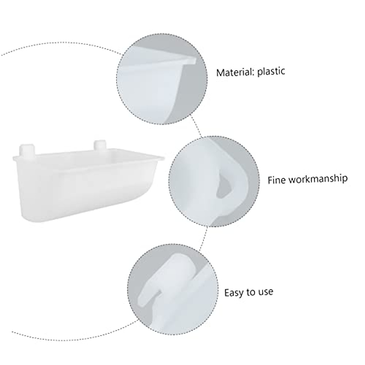 BESPORTBLE 5pcs White Pigeon Trough Peanut Feeder for Birds Cage Water Basin Parakeet Feeder Bird Feeder Hanging Tray Pigeon Supplies Bird Cage Accessories Bird Accessories White Tray Plastic