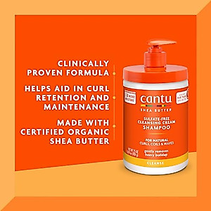 Cantu Sulfate-Free Cleansing Cream Shampoo with Shea Butter for Natural Hair, 25 fl oz