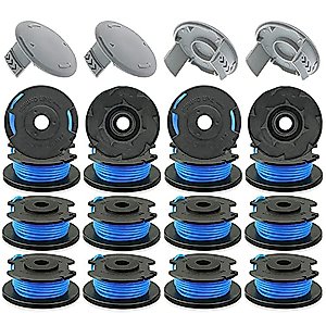 String Trimmer Line for Ryobi Weed Wacker String Replacement Spool, 11ft 0.065" Weed Eater String for Ryobi String Trimmer Refill, for Ryobi Weed Eater String Replacement Spools(16Spools+4Caps)