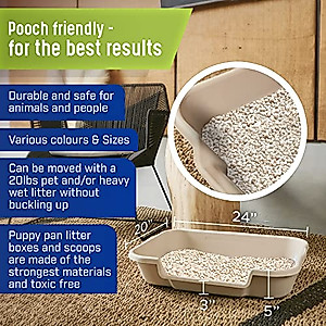 PuppyGoHere Dog Litter Box, Large Size, Misty Gray, Durable & Pet Safe Puppy Litter Box, Indoor Open Top Entry Dog Litter Pan, Comfortable for Dogs, Great for Dogs up to 20 lbs