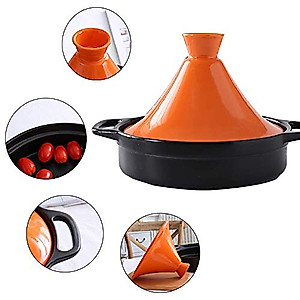 Casserole Dish ZYF Ceramic Tagine Pot, Tajine Cooking Pot Ceramic Pots for Cooking and Stew Casserole Slow Cooker with 2 Handle and Lid for Home Kitchen,Red