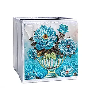 DIY Diamond Painting Storage Cubes Organizer Container Kits, Folding Storage Box with DIY Diamond Painting Art Craft Kits for Desktop Toys Sundries Pantry Closet, Toys, Bedroom Organizer.