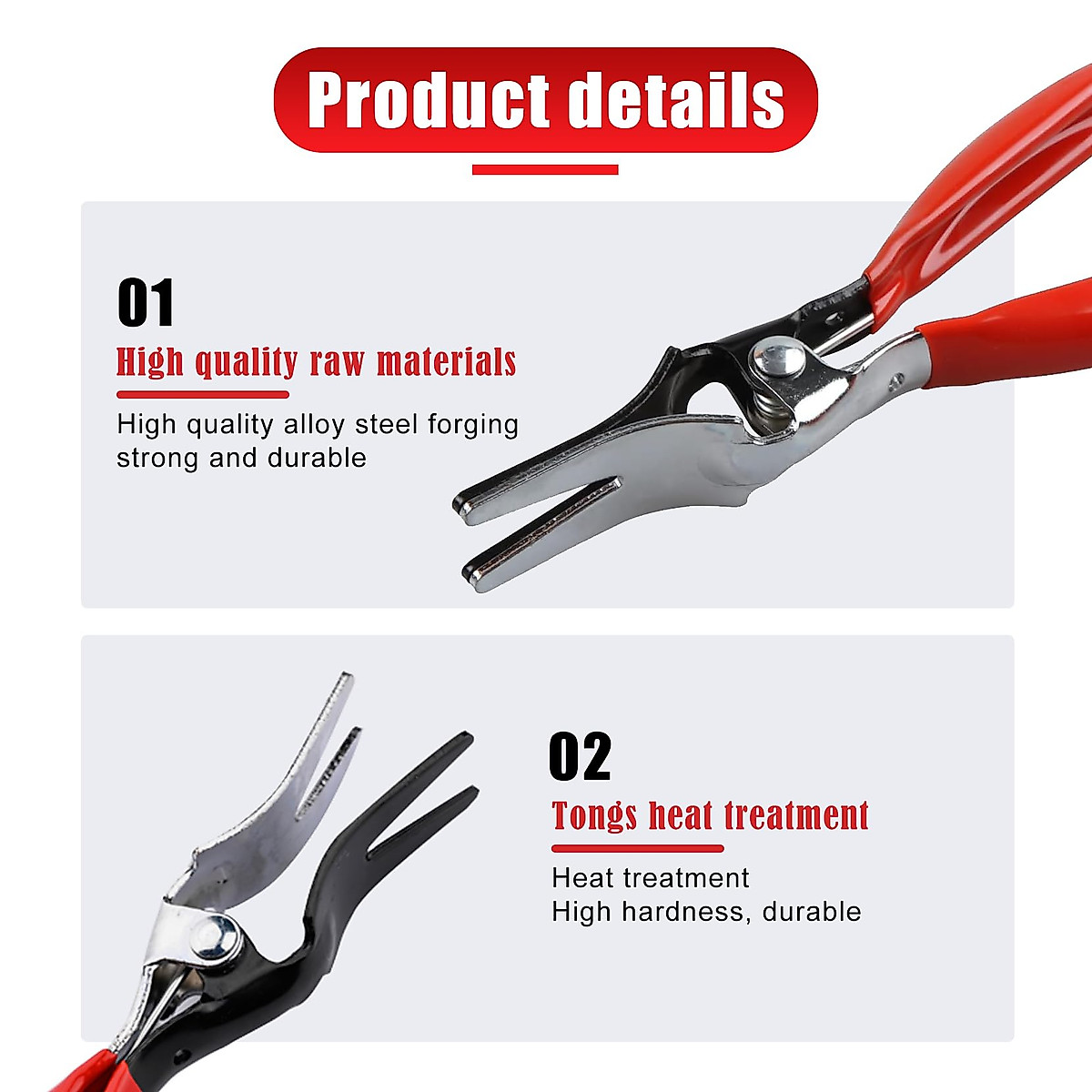 GKmow 1 PC Car Oil Pipe Separation Pliers, Vacuum Hose Removal Pliers, Water Pipe Separation Disassembly Clamps, Universal Maintenance Tools for Most Cars (Red)