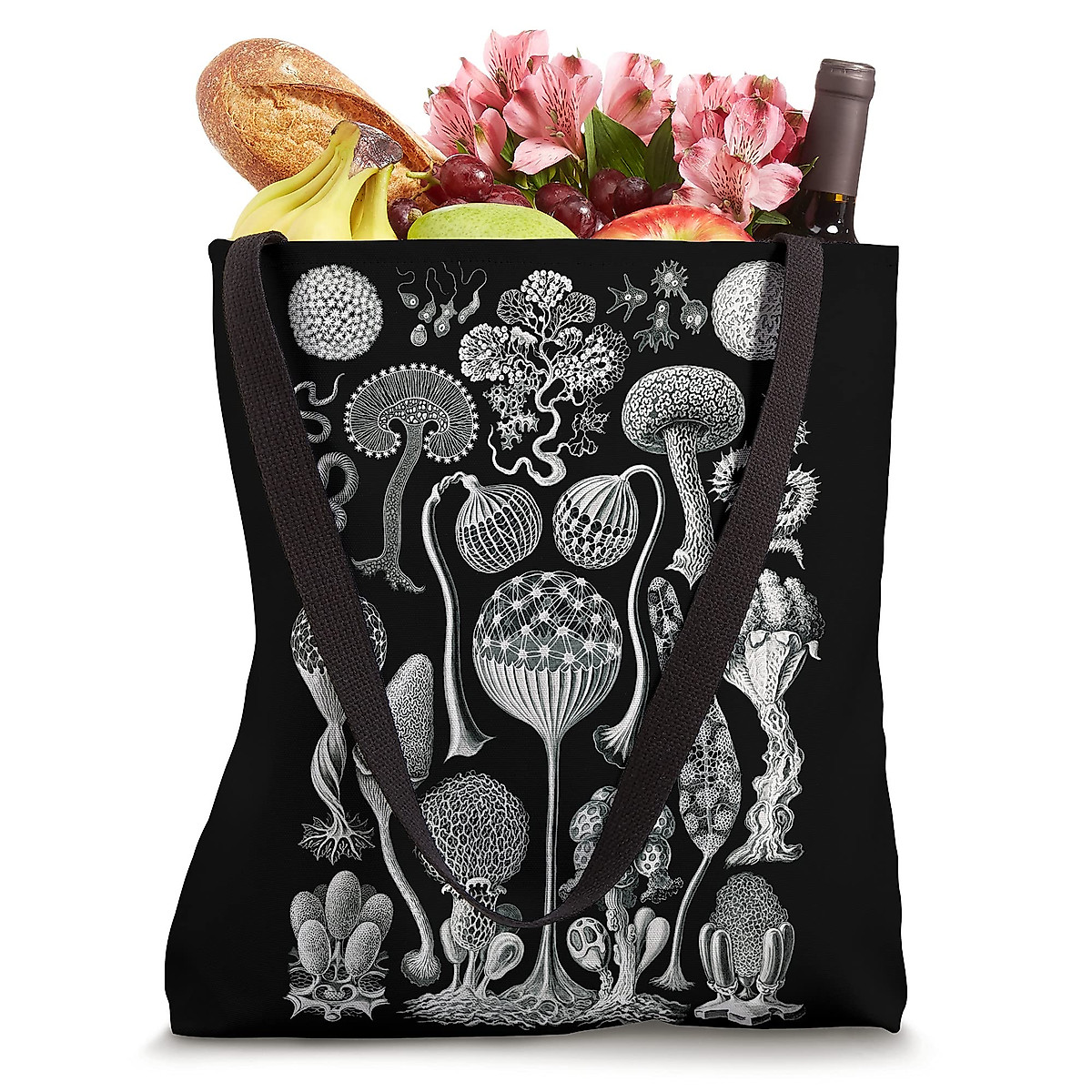 Goth Vintage Weird Botanical Graphic Art Fall Mushrooms Tote Bag