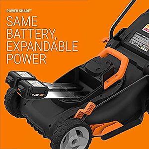 WORX WG911 20V Power Share Lawn Mower and Grass Trimmer (Batteries & Charger Included)