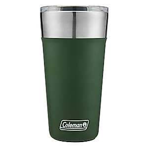 Coleman AUTOSEAL FreeFlow Stainless Steel Water Bottle, Black, 24 oz & Insulated Stainless Steel 20oz Brew Tumbler, Heritage Green