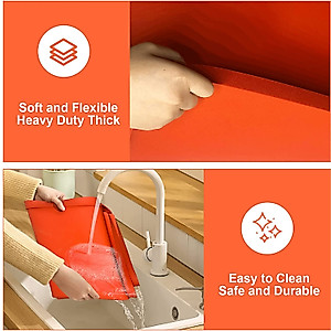 22" Griddle Mat Silicone for Blackstone, Griddle Silicone Protective Mat Cover,Heavy Duty Food Grade Silicone Grill Cover,Protect Your Grill from Rodents,Insects,Debris and Rust(Orange 22inch)