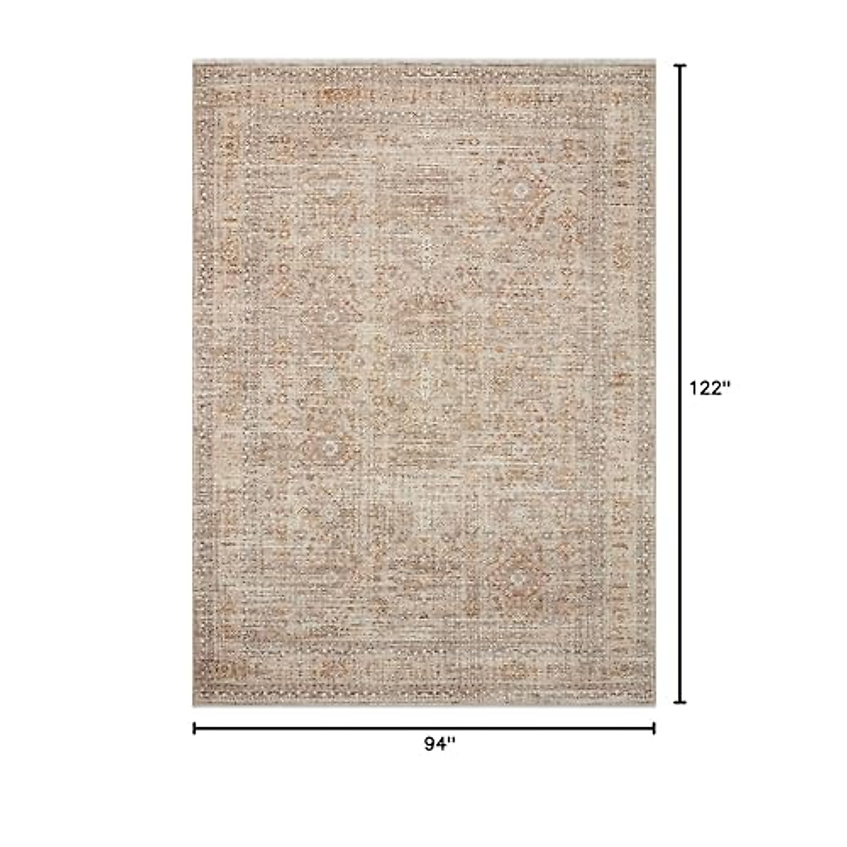 Loloi Angela Rose Blake Collection BLA-06 Oatmeal/Spice 7'-10" x 10'-2", .25" Pile Height, Fringe, Area Rug