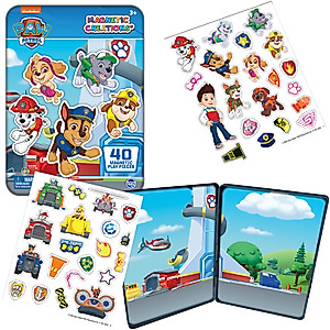 PAW Patrol - Magnetic Creations Tin - Dress Up Play Set - Includes 2 Sheets of Mix & Match Dress Up Magnets with Storage Tin. Great Travel Activity for Kids and Toddlers!
