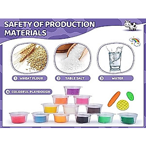 VBACALA Color Dough Toy Dough Tool Set, Clay Food Mold Set with Kitchen Creative Noodle Toys and Cow Ice Cream playdough Machine, 3 4 6 8-Year-Old Boy and Girl Birthday Creative Gifts