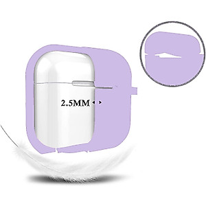 Case Cover for Airpods Pro 2nd Generation Charging Case 2022, Soft Silicone Protective Case with Keychain and Cute Puff Pom Pom Ball Kit Front LED Visible (Lavender Purple)