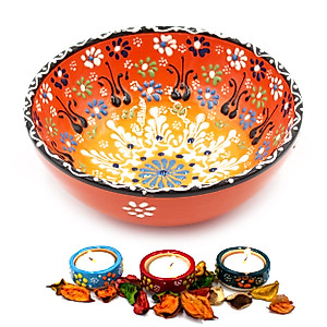Küchengeräte 6.2" inc0 Hand-Painted Decorative Turkish Ceramic Bowl - Handcrafted Serving Bowl For Snacks Salad Noodle Cereal Rice Soup Pasta Serving - Best Gift Set