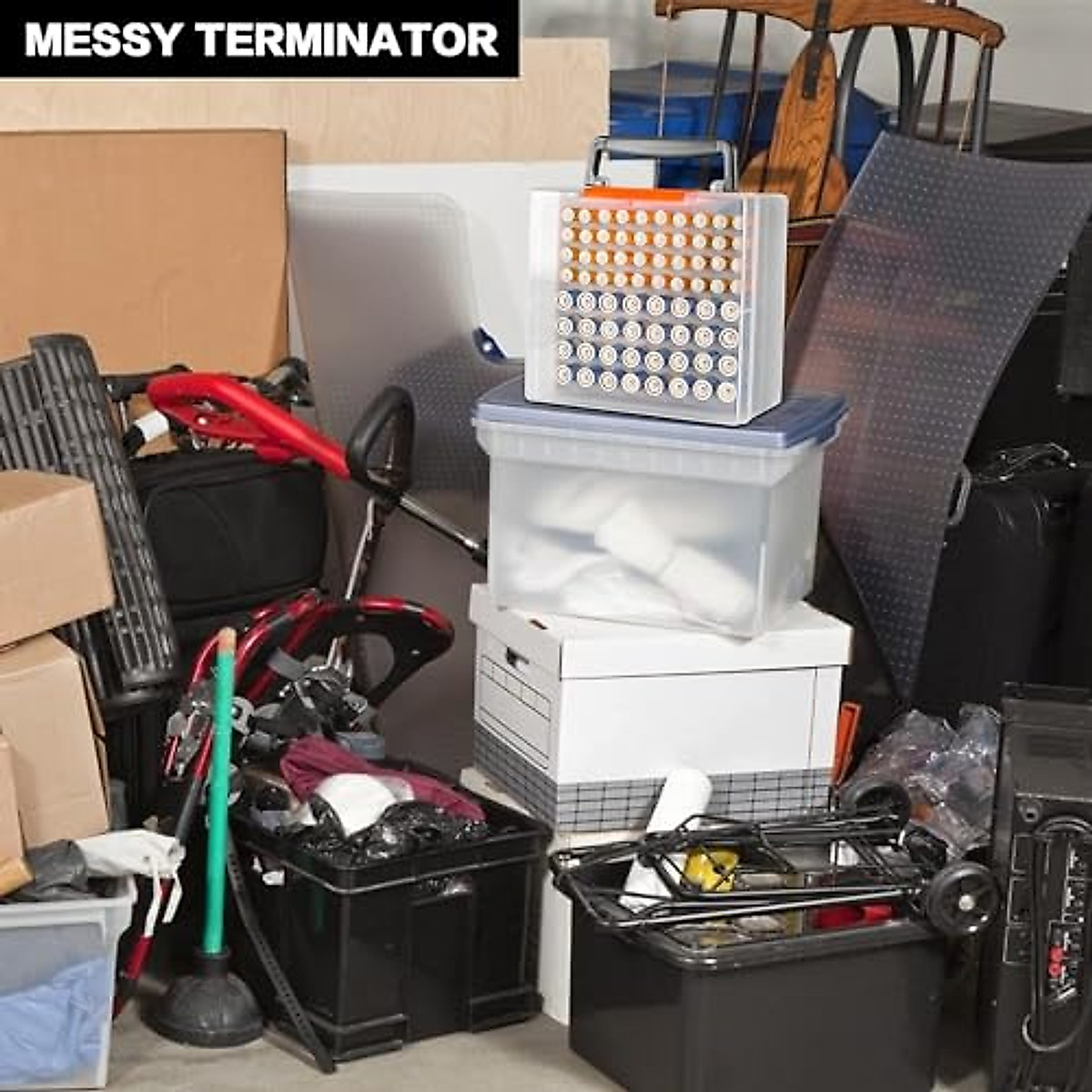 FULLCASE Battery Storage Organizer Holder Holds 72 AA AAA Batteries, Box Cases Garage Container, Home Drawer Organization Dispenser (Case Only) (White)