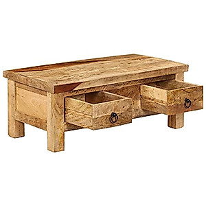 BUKSCYJS Coffee Table,Elevating Coffee Table, Adjustable Storage Coffee Table Suitable for Living Room, Office, Balcony, Family Living Room 35.4"X17.7"X13.8" Solid Mango Wood