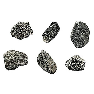 6PK Raw Diorite, Igneous Rock Specimens - Approx. 1" - Geologist Selected & Hand Processed - Great for Science Classrooms - Class Pack - Eisco Labs