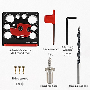 Generic Dowel Maker Jig Kit, Imperial 5/16-3/4inch Adjustable Drill Milling Dowel Round Rod Auxiliary Tool, Aluminum Alloy Dowel Round Rod Sticks Maker Jig with 8 Holes (B), IUHE3