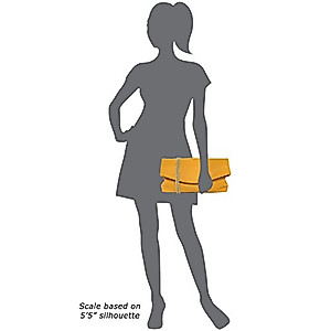 JNB Faux Leather Oversize Foldover Clutch, Sand