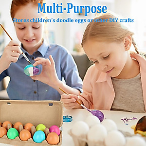 Acrux7 21 Pack Egg Cartons Holds Up to 12 Count Eggs, 1 Dozen Blank Natural Paper Pulp Egg Cartons with Stickers, Reusable Sturdy Design Cardboard Egg Cartons for Kitchen, Farmhouse, Market (3 Color)