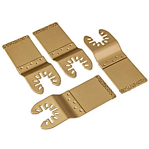 Diamond Oscillating Saw Blades - Grout Removal, Carbide Blade, Universal Fit, Quick Release - 4 Pack with Case