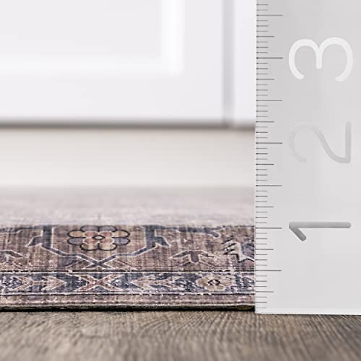 nuLOOM Traditional Perisan Border Kitchen or Laundry Comfort Mat, 20" x 36", Rust