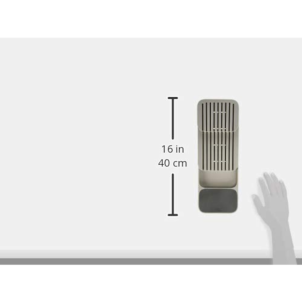 Joseph Joseph 85120 DrawerStore Kitchen Drawer Organizer Tray for Knives Knife Block, Gray