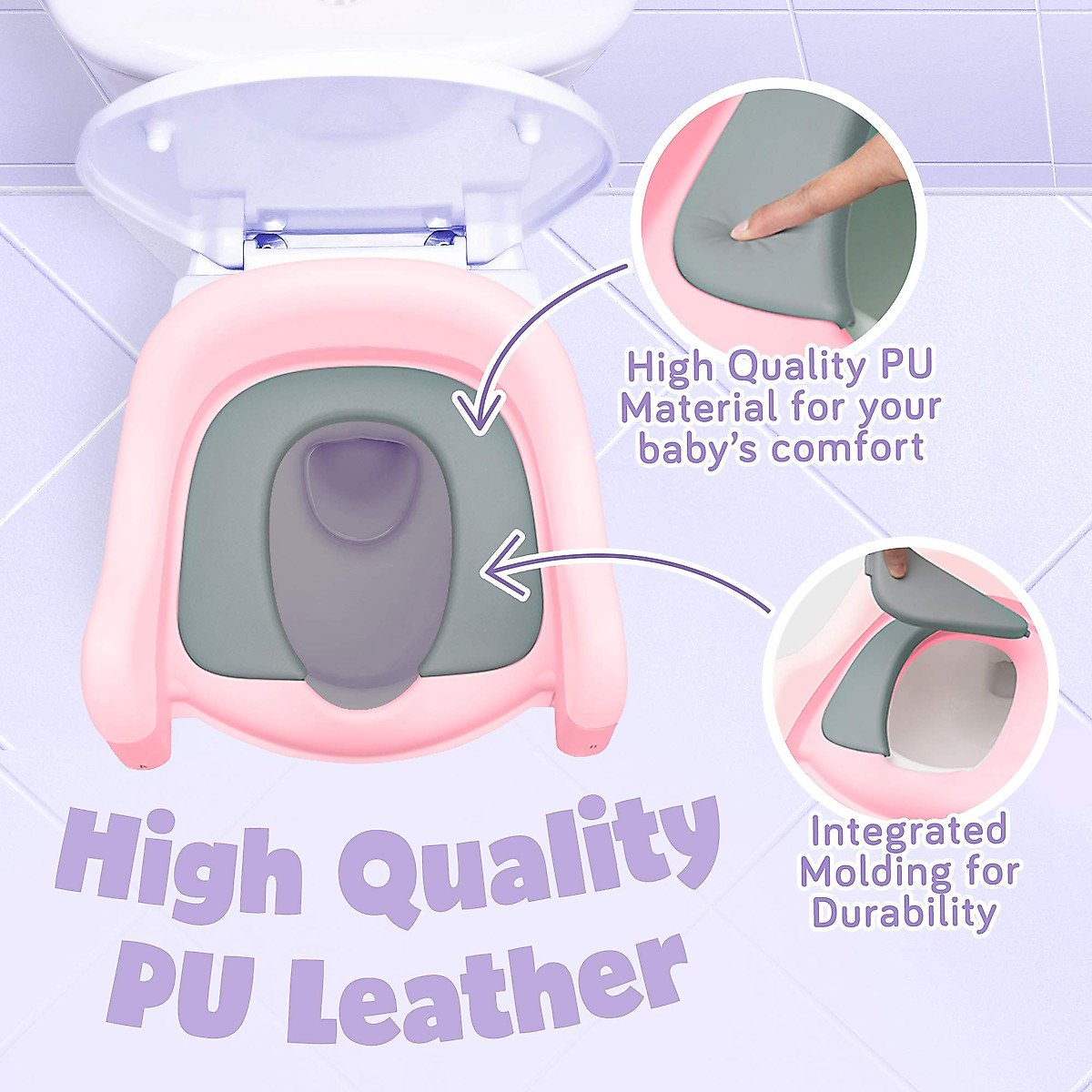 Ashtonbee Mountable Potty Seat (with steps, Pink)